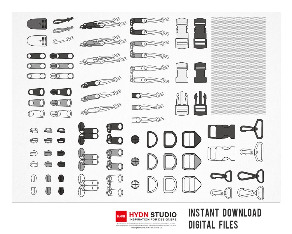 Vector Backpack Accessories / Fashion Flats Template / Flat | Etsy