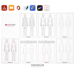 Women's Fashion Body Figure Template (8 Heads) | Croquis & Drawing - Etsy