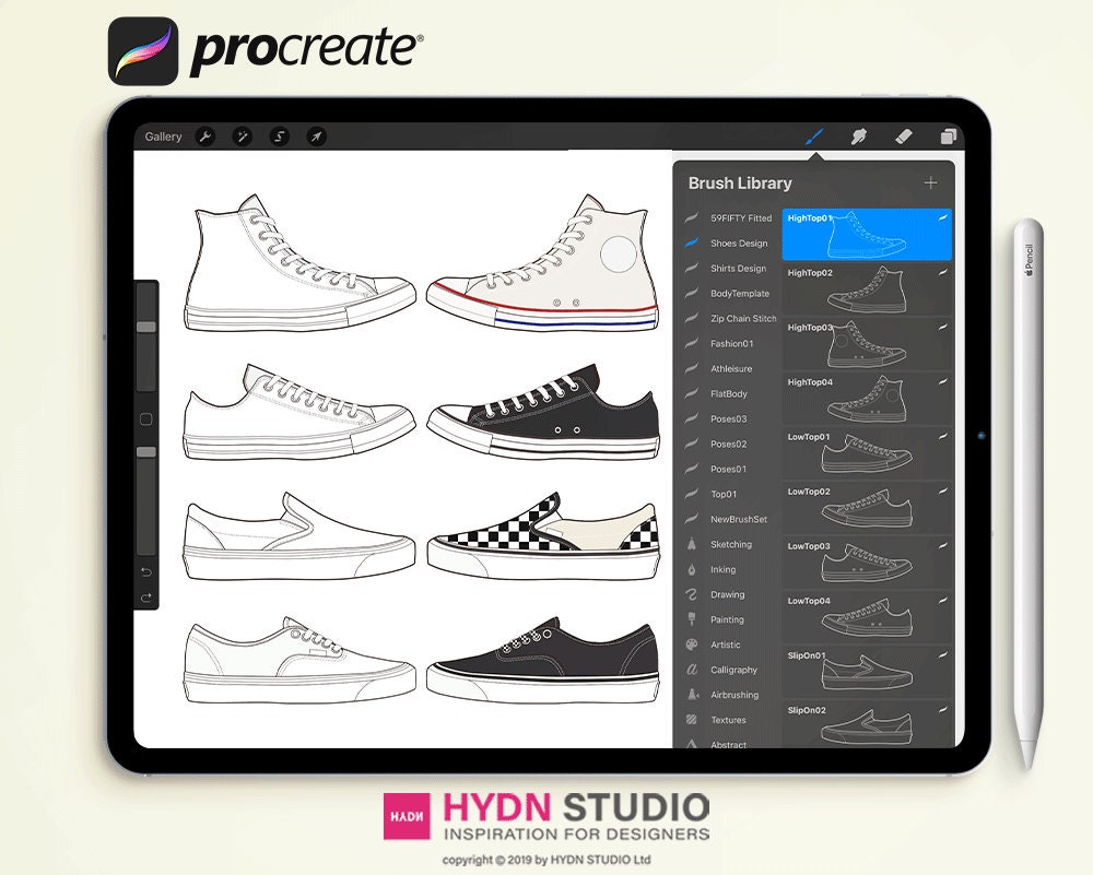 Shoes Design Set Procreate Stamp Brushes for Fashion Design - Etsy