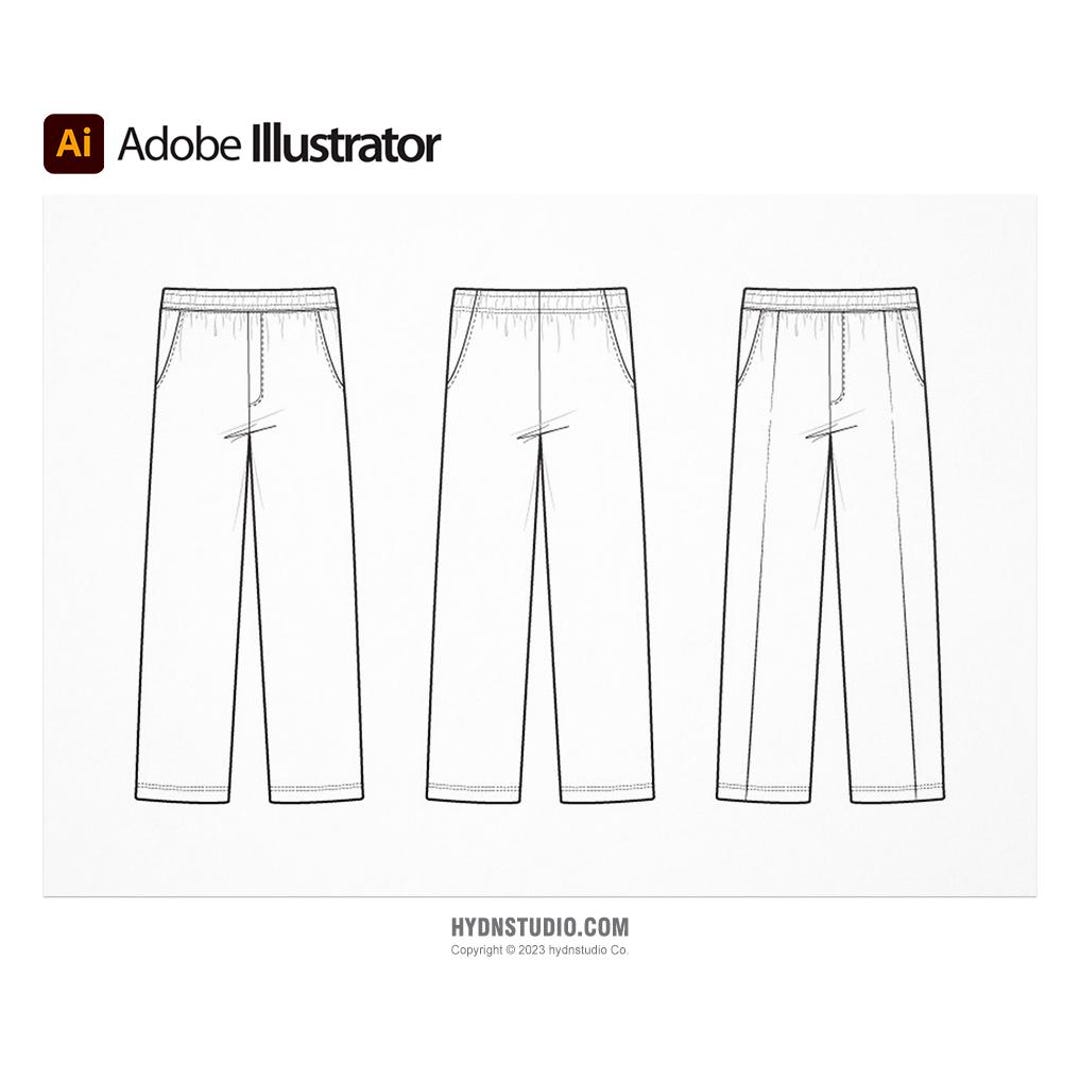 Vector Wide-leg Pants Fashion Flats Set 1, Fashion Flats, Fashion ...