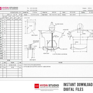 Tech Pack Template english Korean Japanese Version / - Etsy