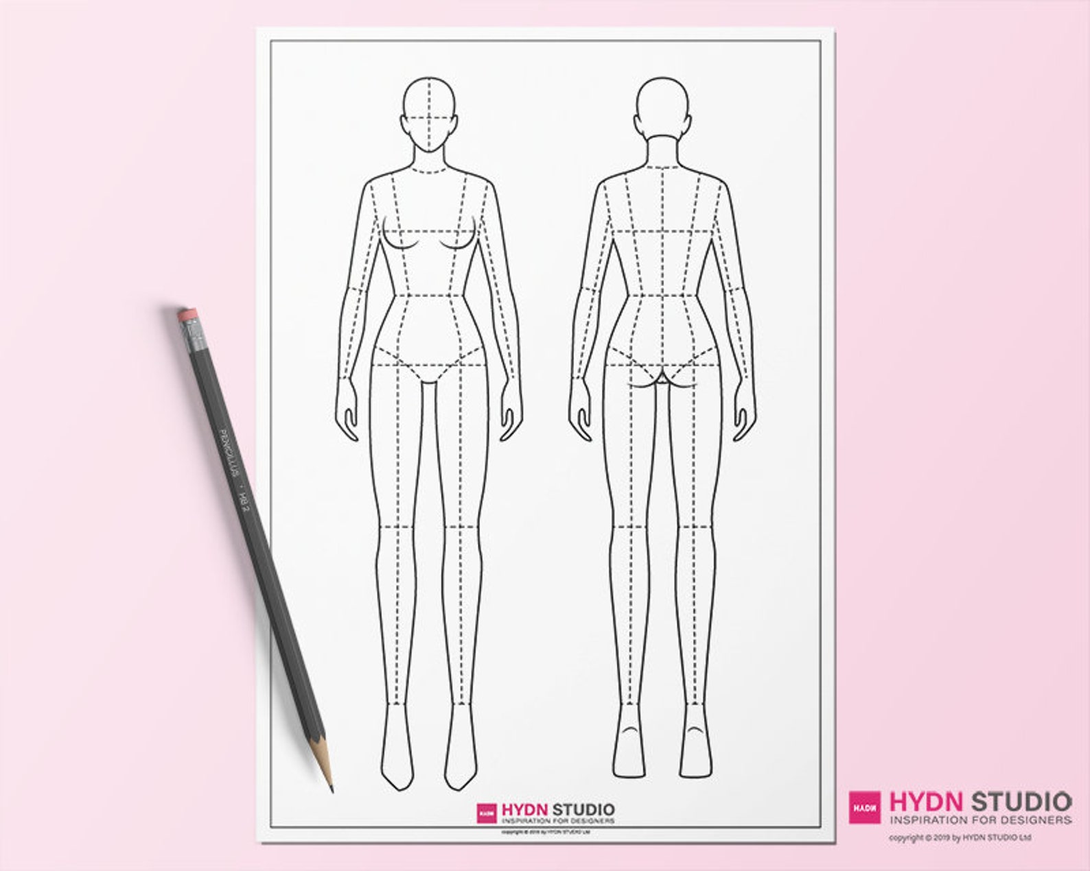 Plantilla de figura corporal femenina plantilla croquis | Etsy