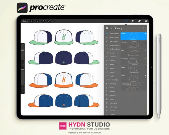 Fitted Cap Design 01 Procreate Stamp Brushes Procreate Stamp | Etsy