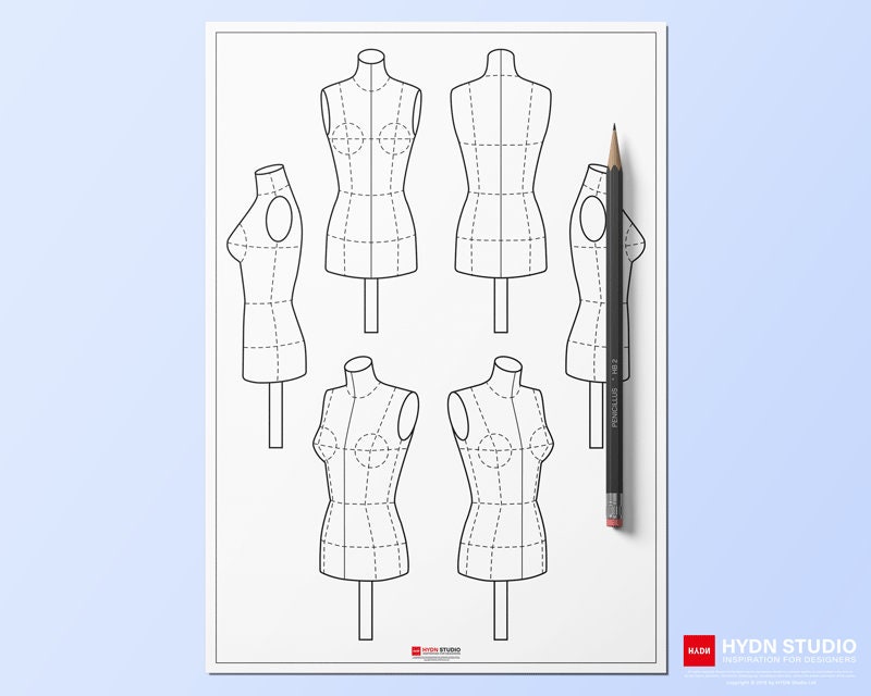 Vector Fashion Mannequin Template Women / Fashion illustration | Etsy
