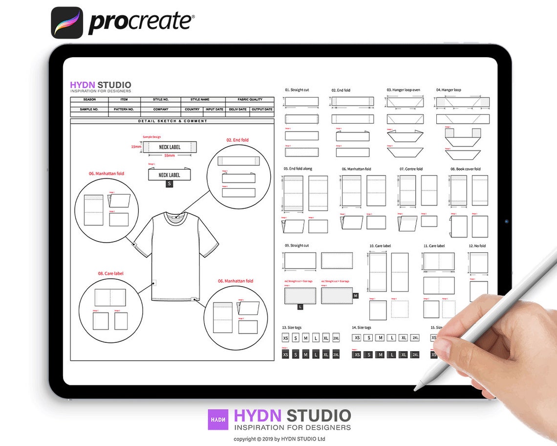 Clothing Label Design Stamp Brushes for Procreate 87 Brushes - Etsy