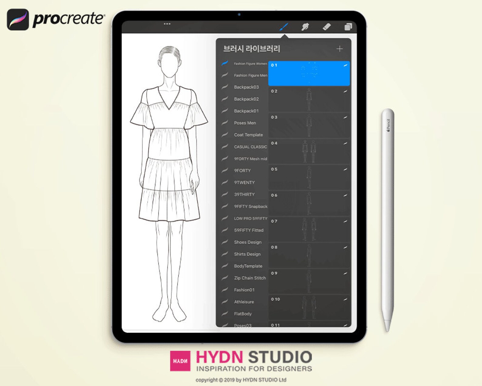Fashion Figure Templates Women Procreate Stamp Brushes for Fashion ...