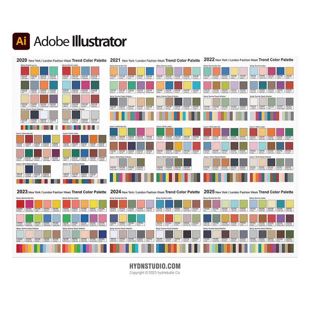 2020-2025 Fashion Trend Color Swatches Bundle | 327 Trend Colors With ...