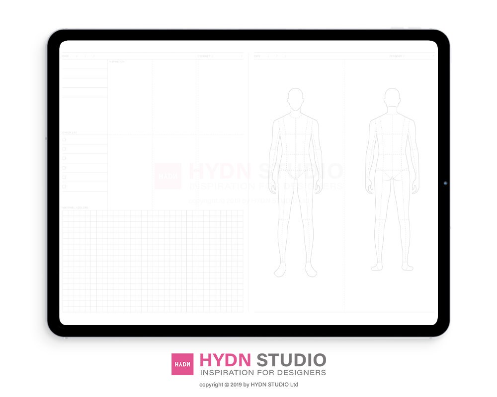 Fashion Sketchbook- Printable PDF / Fashion Design Notebook (2style ...