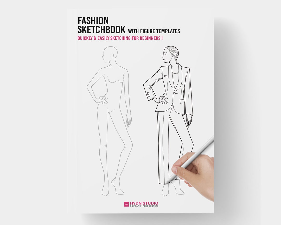 Fashion Sketchbook PDF Figure Template White Cover Edition - Etsy.de