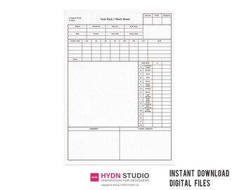 Tech Pack Template english A4 Size / Technical Drawings / | Etsy