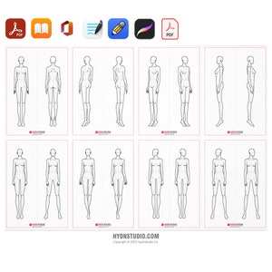 Fashion Figure Template Part 01 (9 Heads/women) | Croquis & Design Body ...