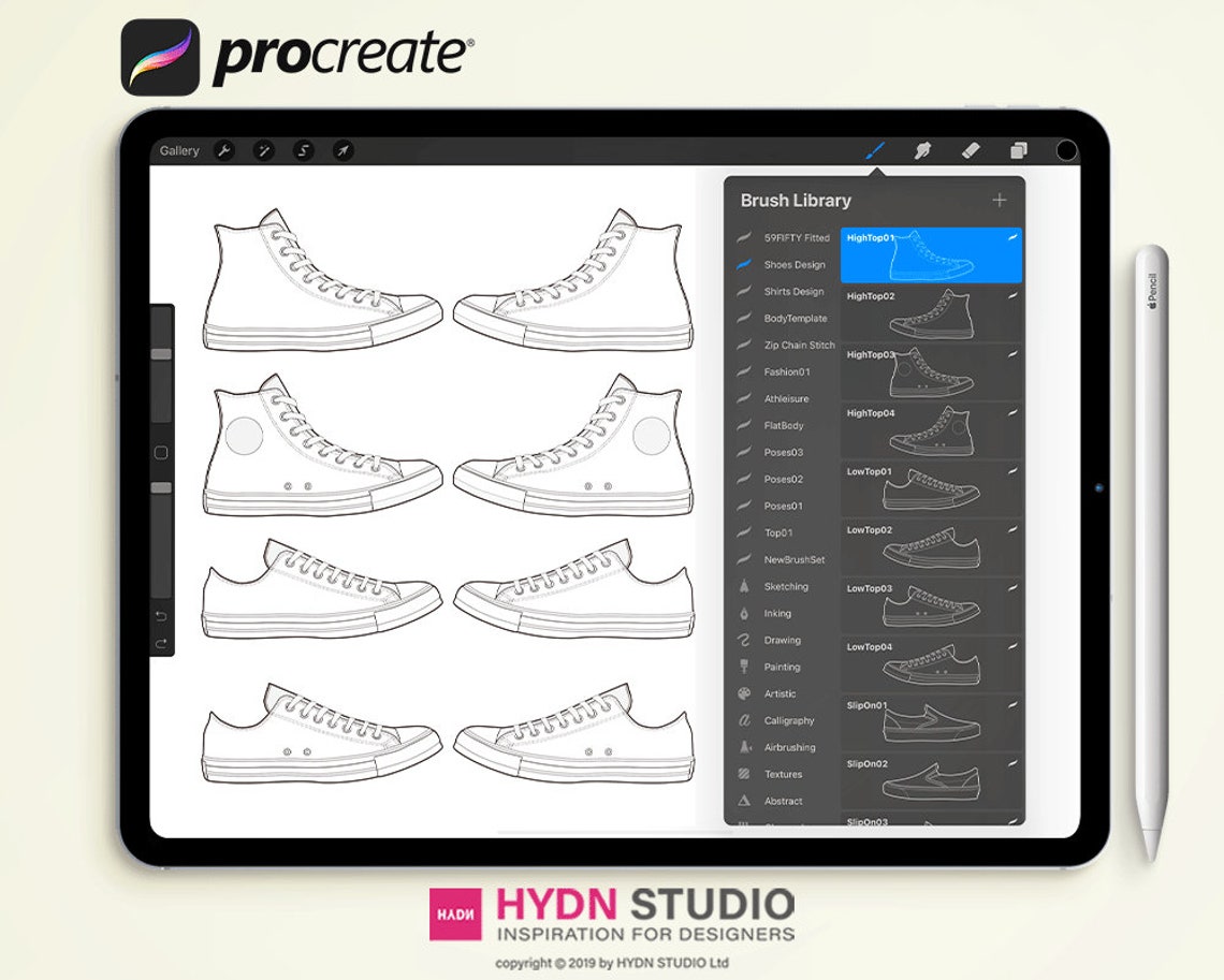 Shoes Design Set Procreate Stamp Brushes for Fashion Design - Etsy