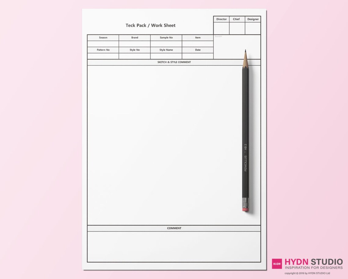 Tech Pack Template (english A4 Size) 11 / Technical Drawings / Fashion ...