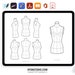 Women's Fashion Design Vector Mannequin Template | A4 Printable High ...