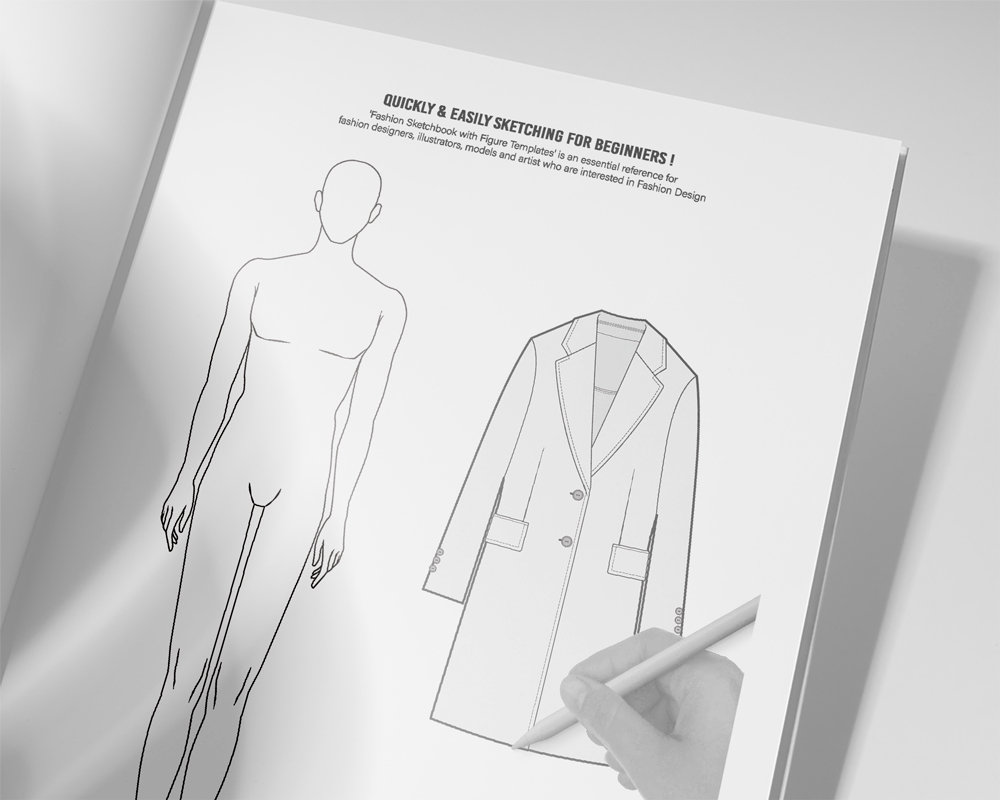 Fashion Sketchbook A4 With Male Figure Template PDF - Etsy