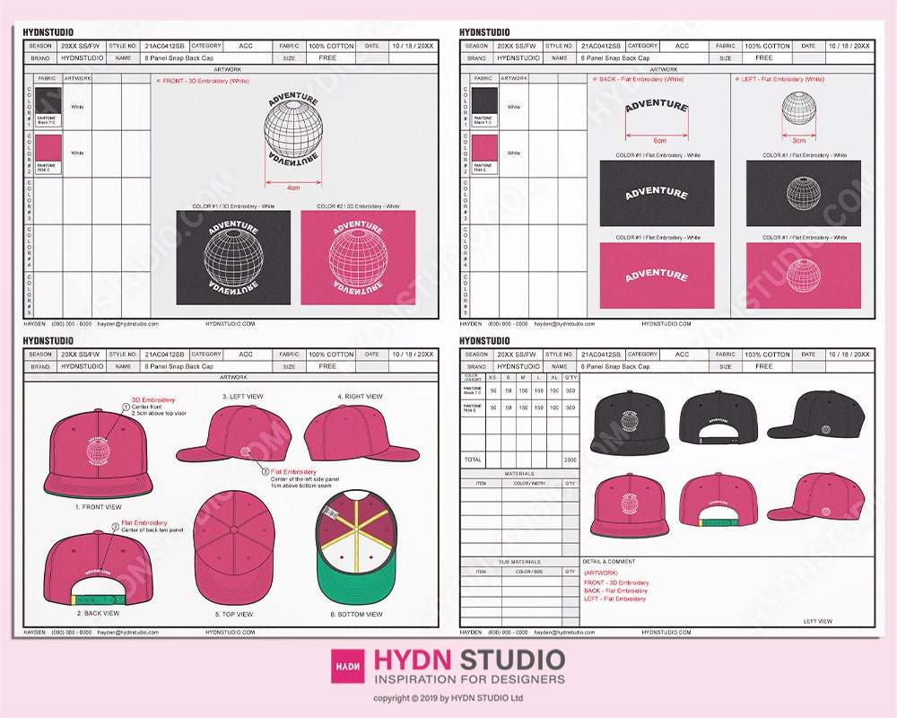 Vector Snapback Tech Pack - Create Your Own Custom Snapback Design - Etsy