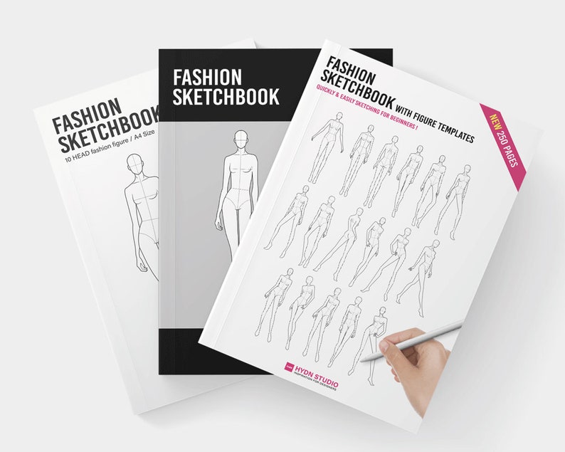 Fashion Sketchbook PDF 10-head Female Figure With 30 Poses White Cover ...