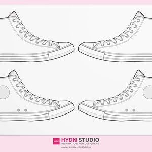 Shoes Fashion Flat Sketch Template Fashion Design Template - Etsy