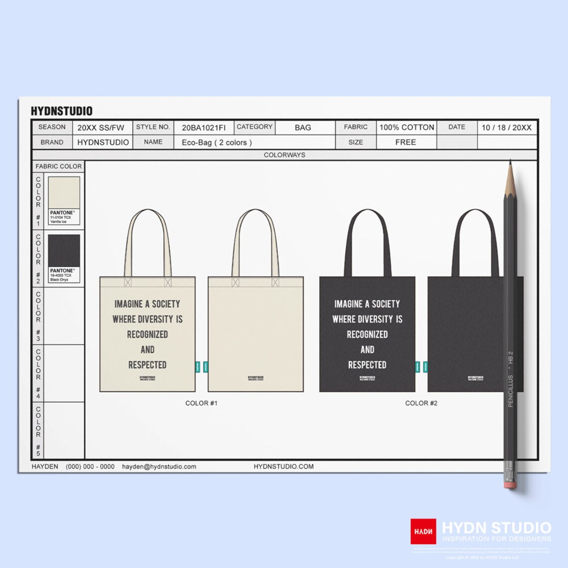Eco-Bag Tote Bag Tech Pack / TechPack template / Technical | Etsy