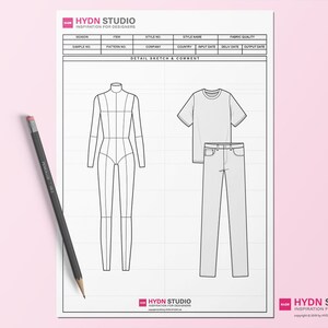 Fashion Flats Body Templates | 26 A4 Pages Professional Design Toolkit ...
