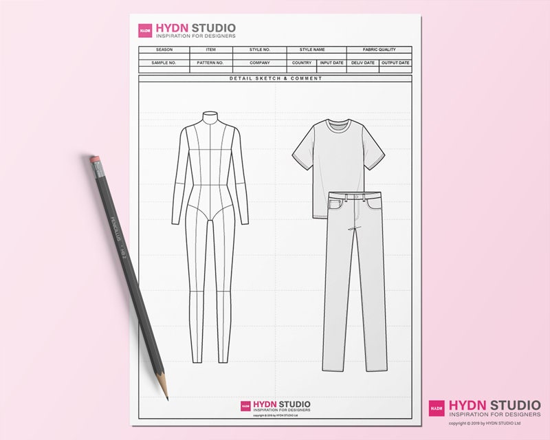 Fashion Flats Body Templates | 26 A4 Pages Professional Design Toolkit ...