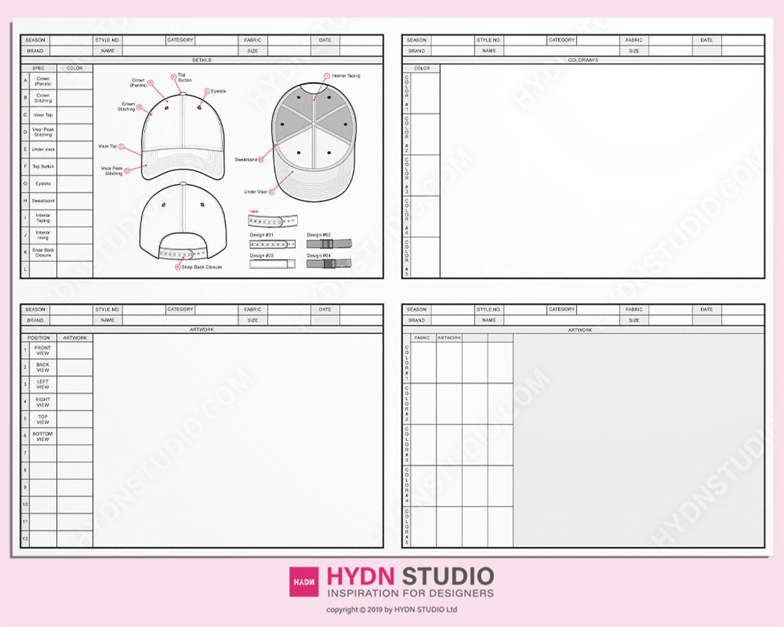 Stylish Vector Baseball Cap Tech Pack With Flat Sketch Design - Etsy