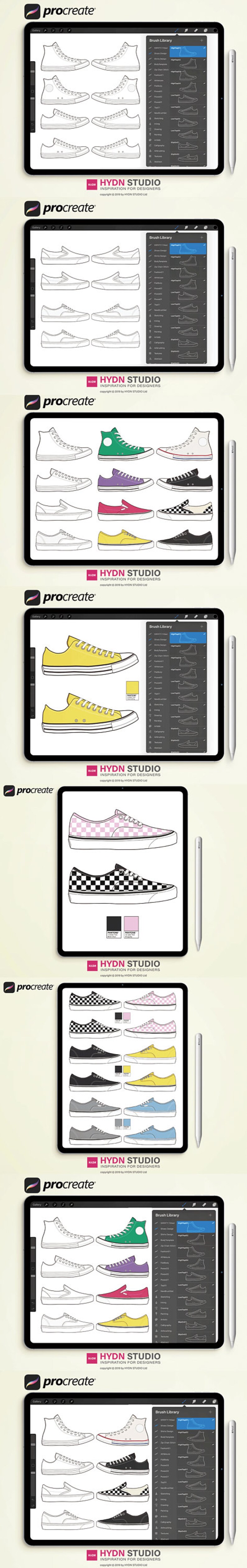 Shoes Design Set Procreate Stamp Brushes Procreate Stamp | Etsy