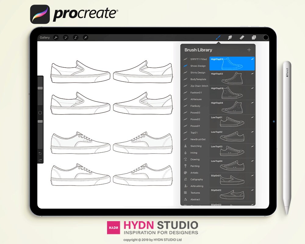 Shoes Design Set Procreate Stamp Brushes for Fashion Design - Etsy