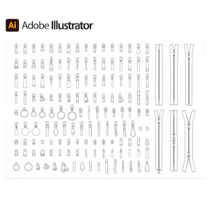 150 Vector YKK Zipper Slider Design Collection - Etsy