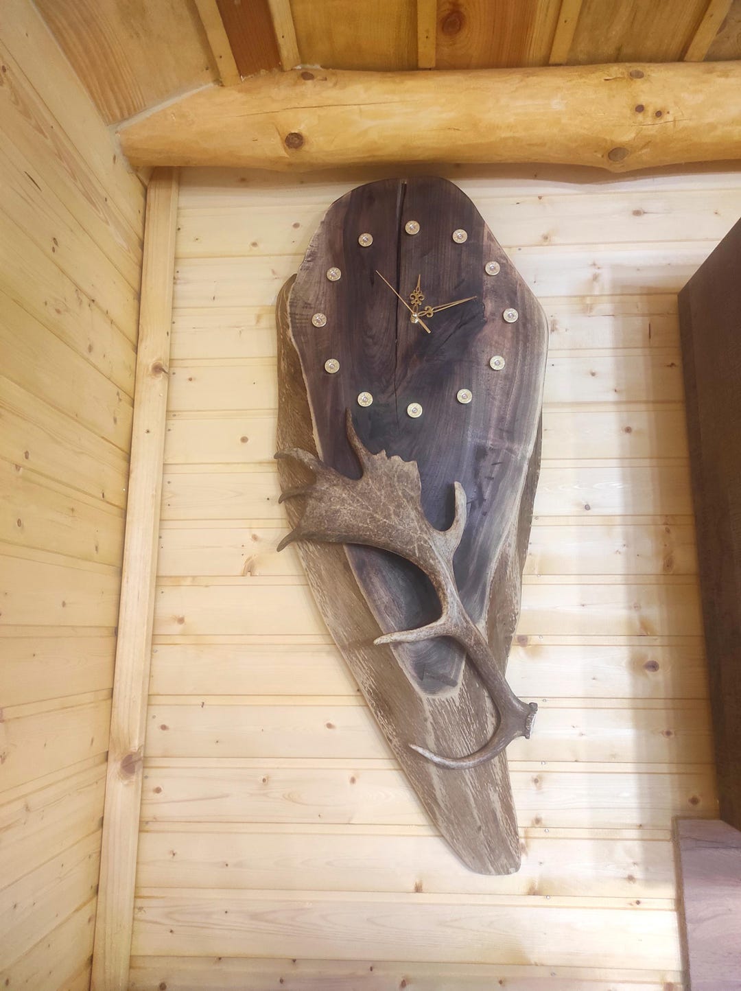 Deer Themed Wooden Wall Clock, Hunter Wall Clock, Mountain Deer Wall ...