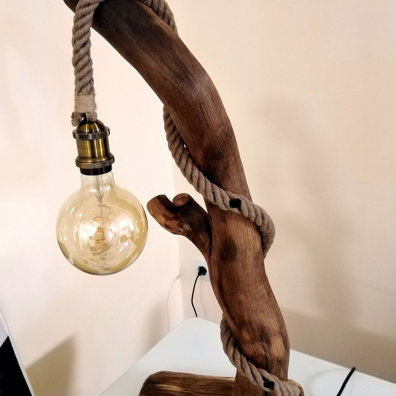 Vintage Wood Lamp - Etsy UK