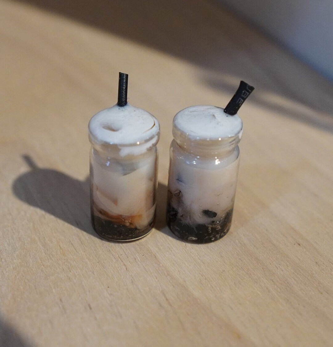 Iced Boba Lattes, Dollhouse Miniature Drink, Miniature Drinks, Resin ...
