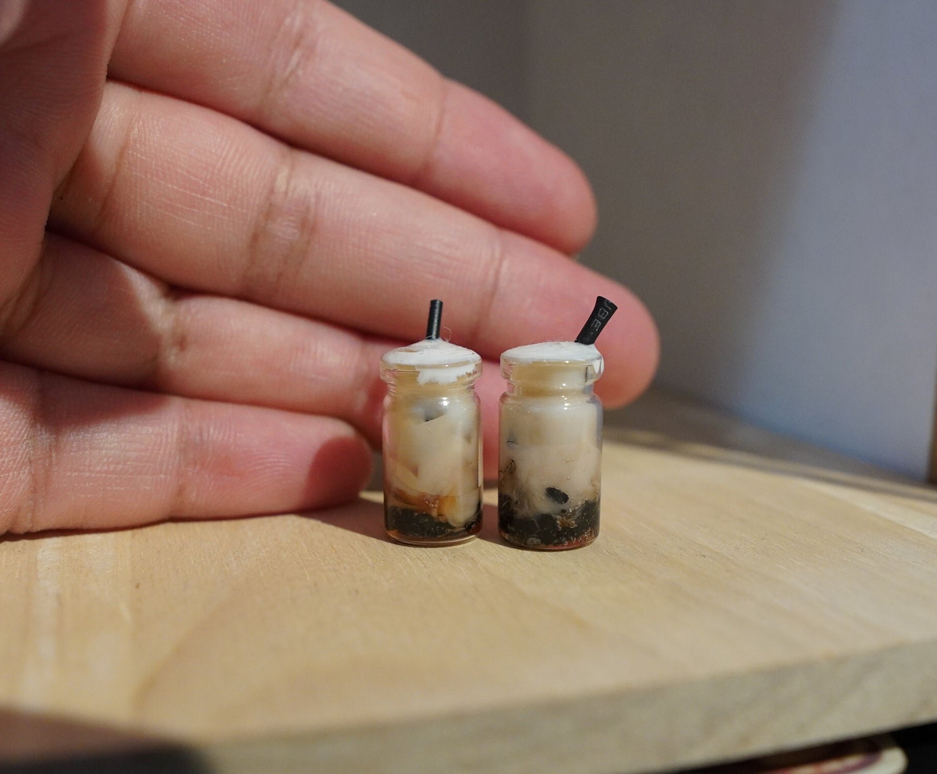 Iced Boba Lattes, Dollhouse Miniature Drink, Miniature Drinks, Resin ...
