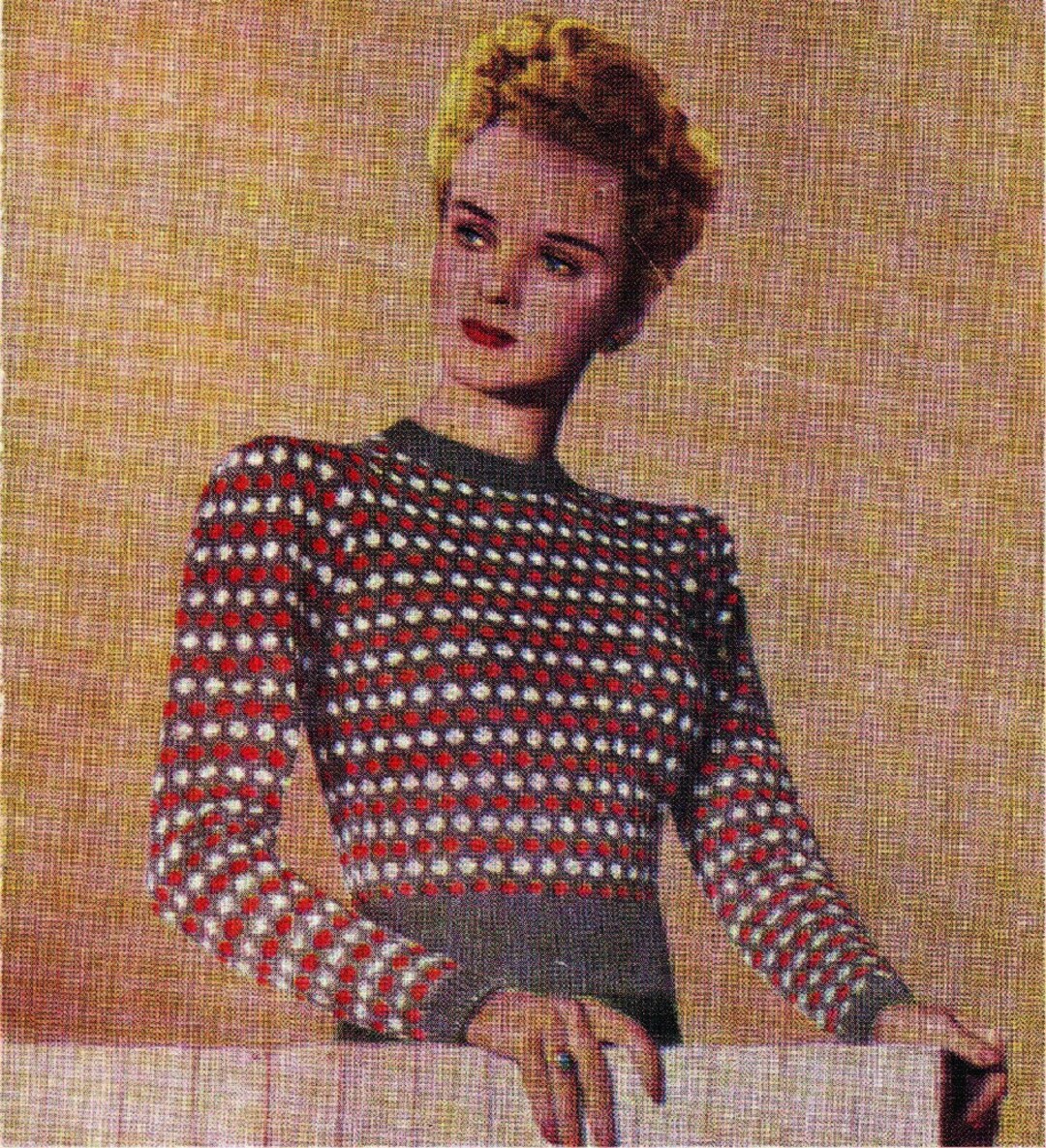 Crop Jumper 1940's Fair Isle Spotted Sweater - Etsy