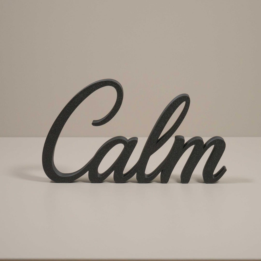 Freestanding Cursive "calm" Word Decor: Home Decor, Bathroom Ornament ...