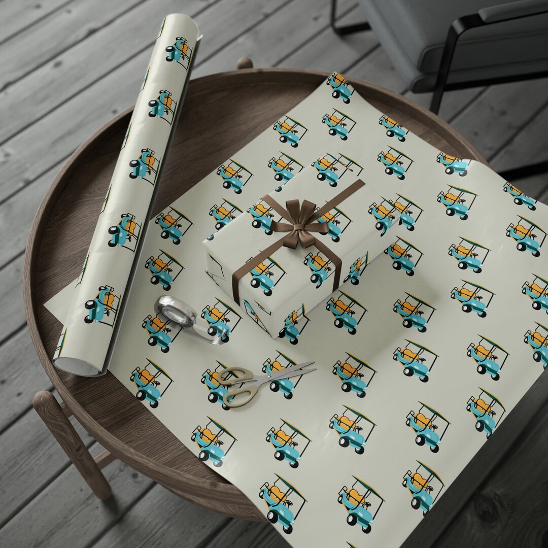 Golf Cart Wrapping Paper Birthday Wrapping Paper Golf Gift - Etsy