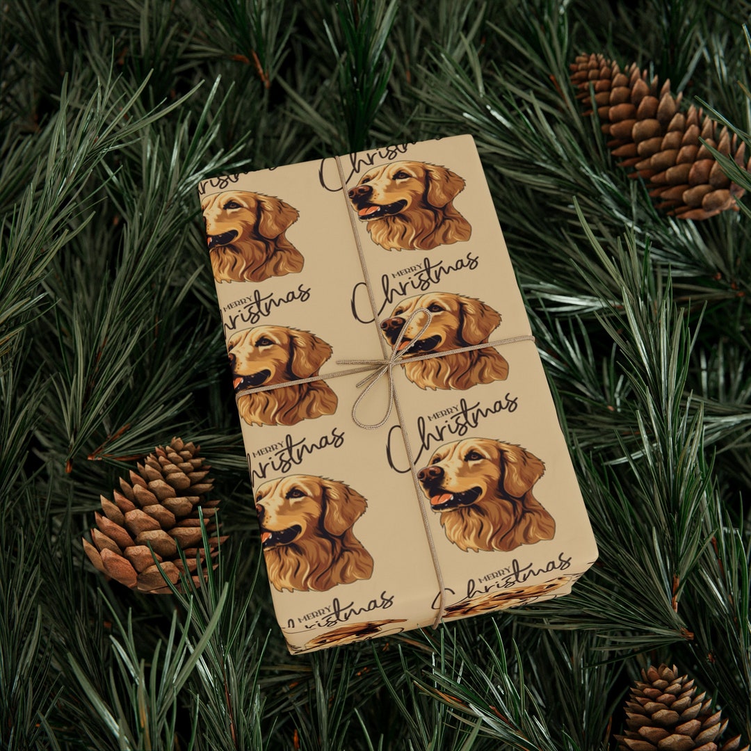 Golden Retriever Christmas Wrapping Paper Dog Wrapping Paper Golden ...
