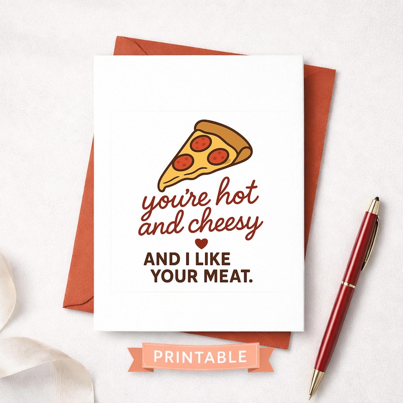 Funny Valentine's Day Card - Dirty Anniversary Card - Pizza Lover ...