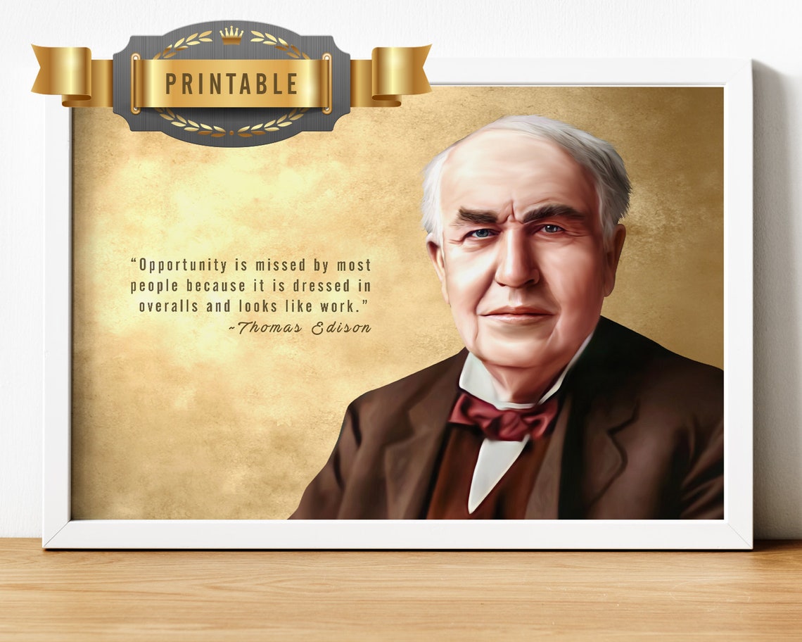 Thomas Edison PRINTABLE Art Thomas Edison Poster Thomas | Etsy