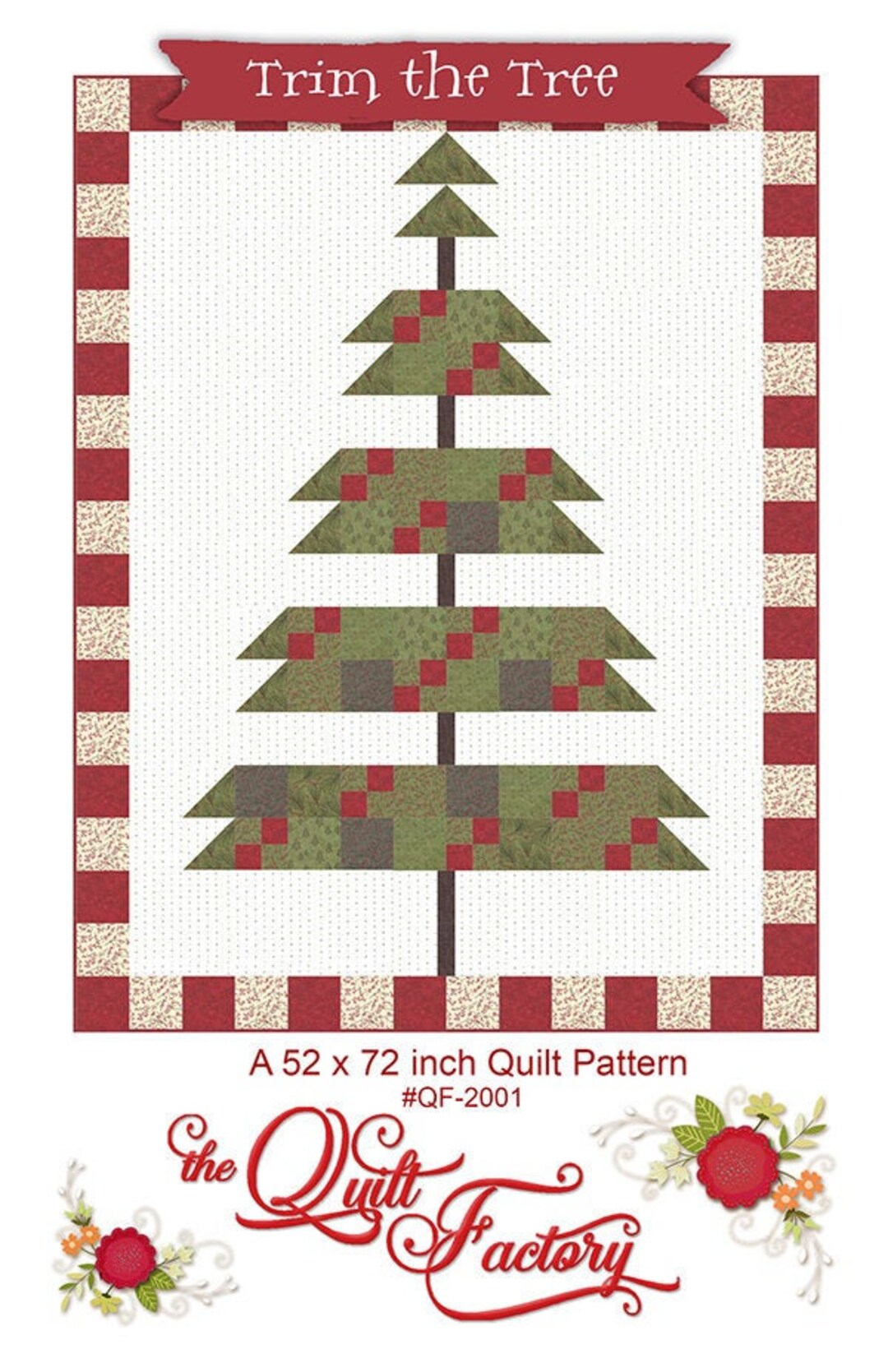 Christmas Quilt Pattern. TRIM the TREE Quilt Pattern, Project Size 52 X ...
