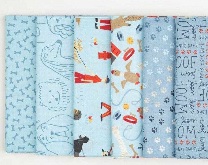 NEW Dog Daze 6 Curated Fat Quarter Bundle. by Stacy Iest Hsu for Moda ...