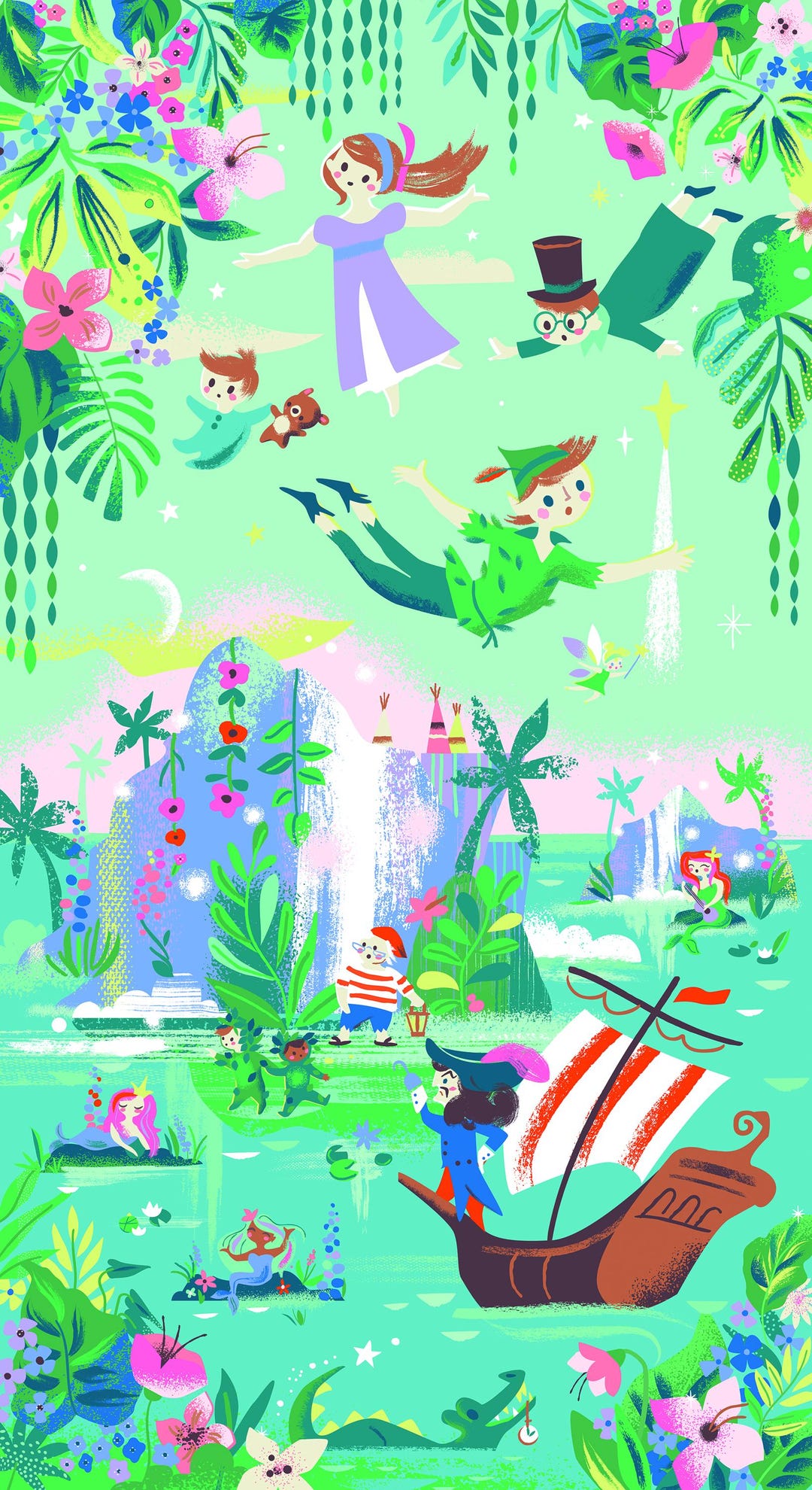 Forever Neverland Fabric by the Yard, Tinkerbell Print - Etsy