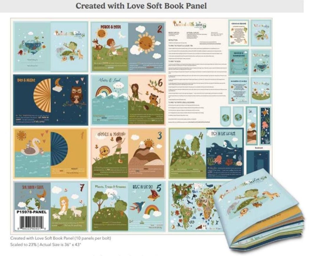 Children's Book Panel Fabric: Created With Love Soft Book, 36" X 43" - Etsy
