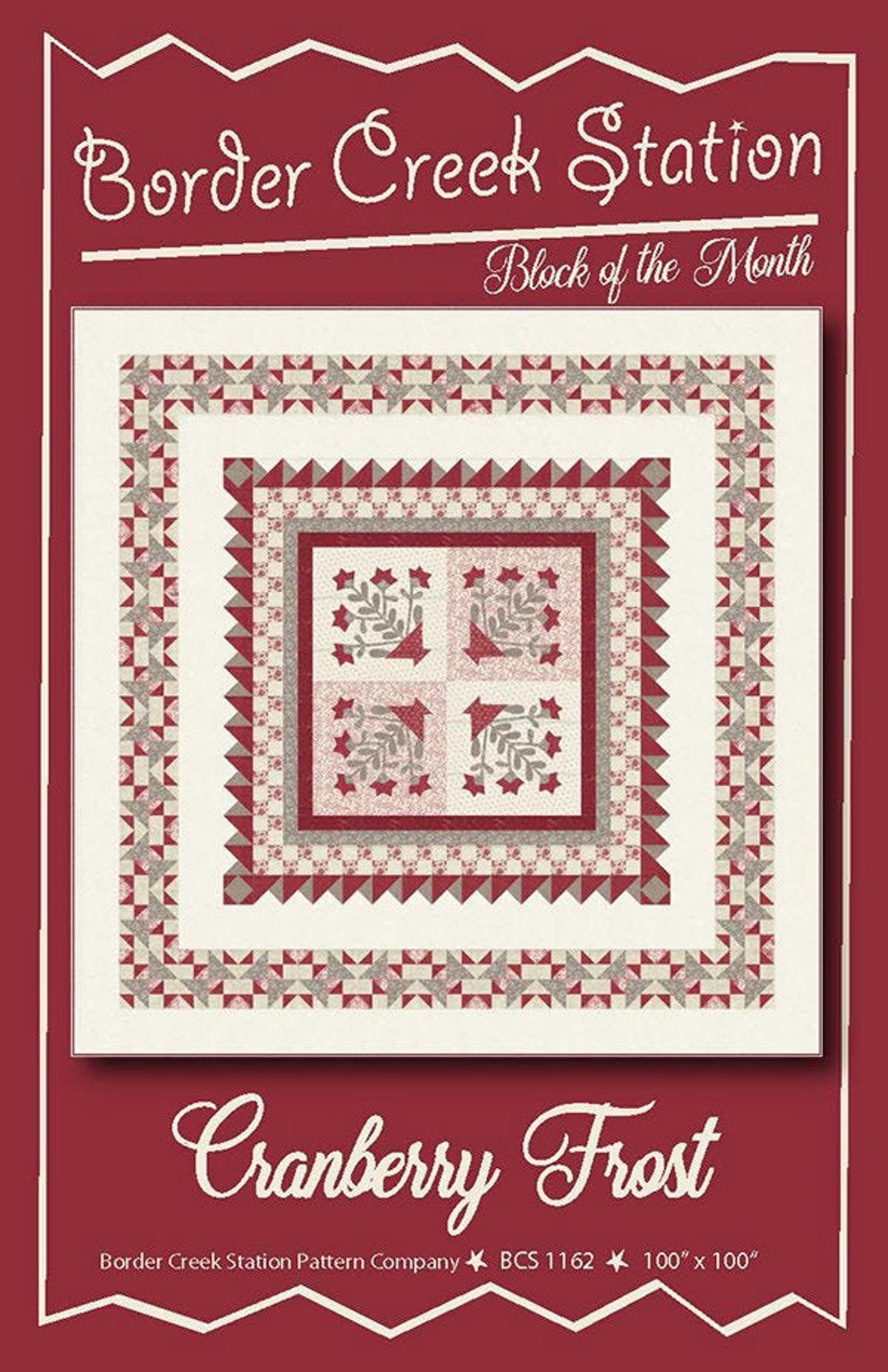 Christmas Quilt Pattern. Cranberry Frost. Block of the Month ...