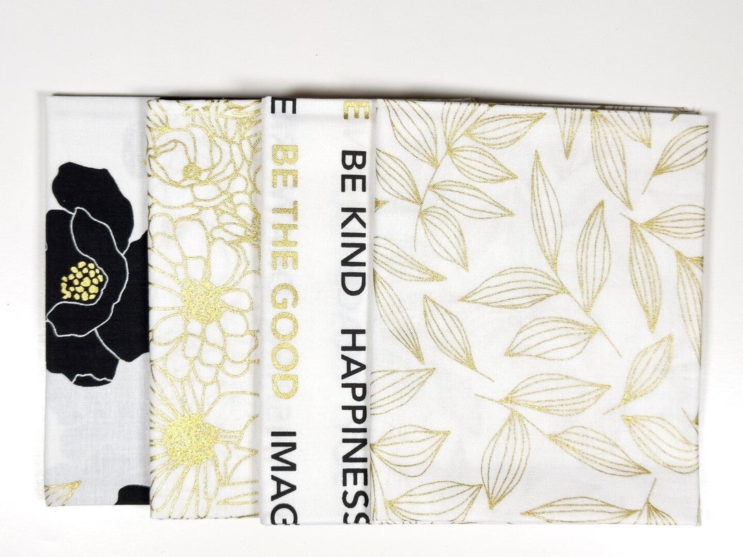 Gilded Metallic Fabric 4 Curated Fat Quarters. Alli K Designs for Moda ...