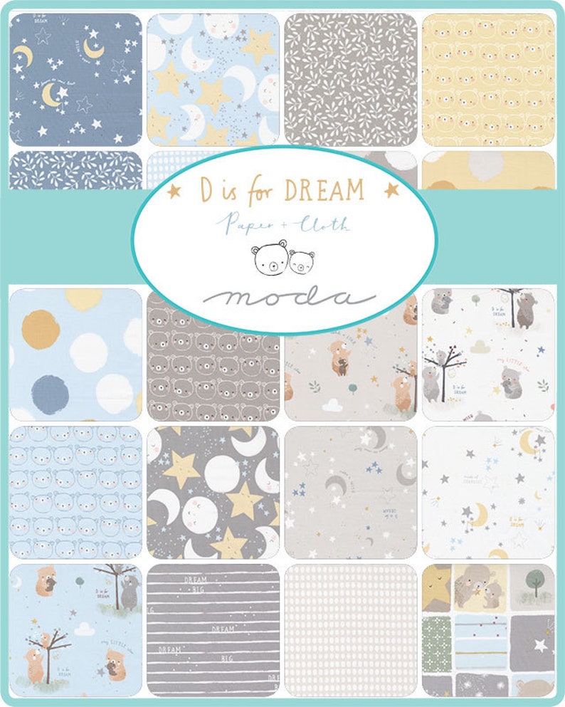 Dream Quilt Fabric Fat Quarter, Moons & Stars, Nursery Decor - Etsy