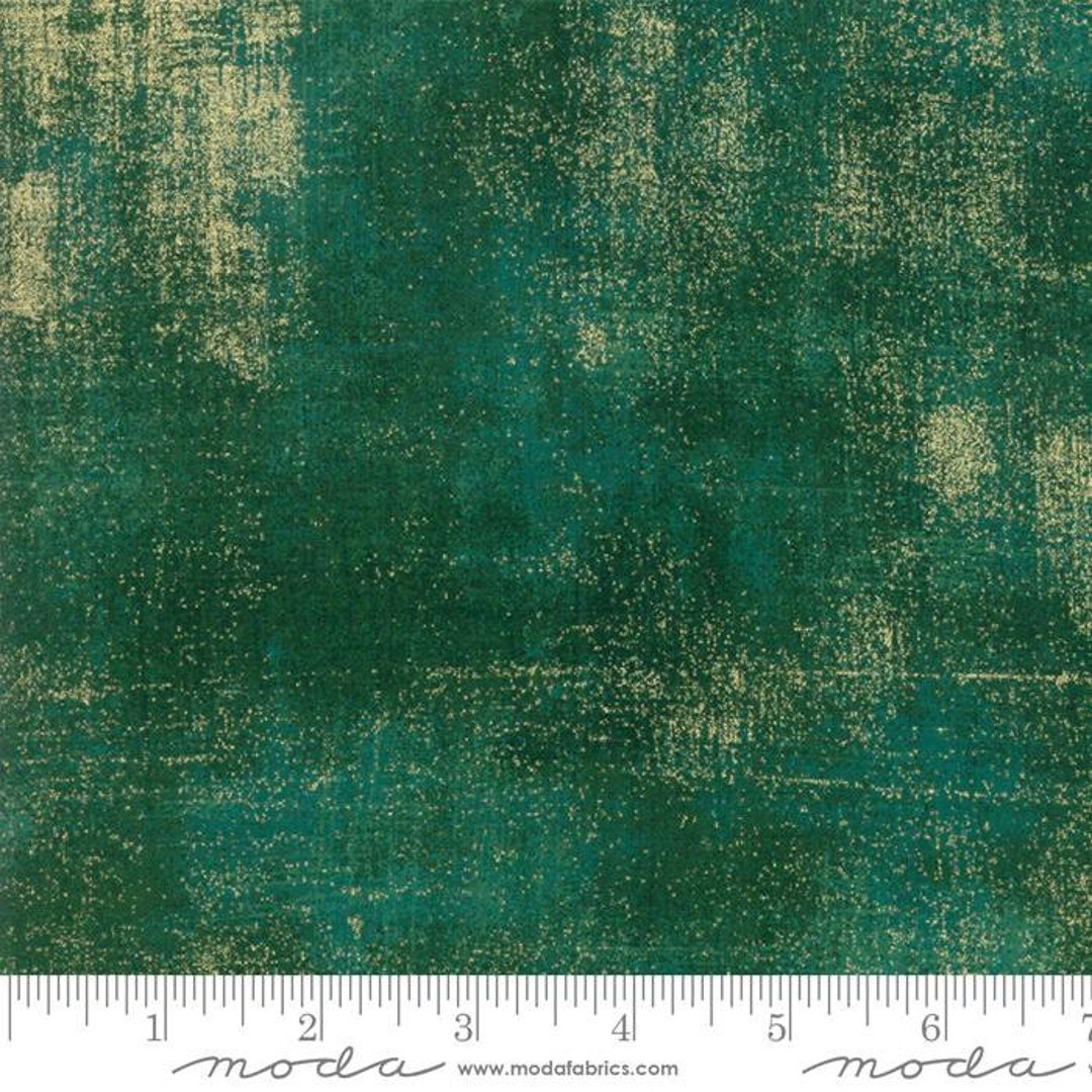 Fabric GRUNGE, Basics Grey, Pine Green With Gold Metallic. Holiday ...