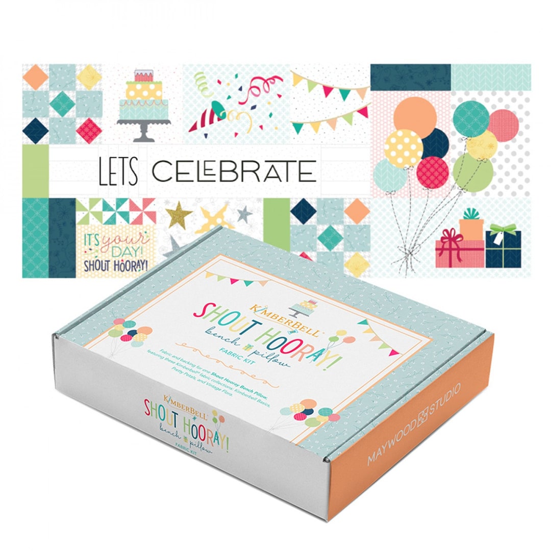 Kimberbell Bench Pillow Fabric Kit Shout Hooray Now Available Shipping ...