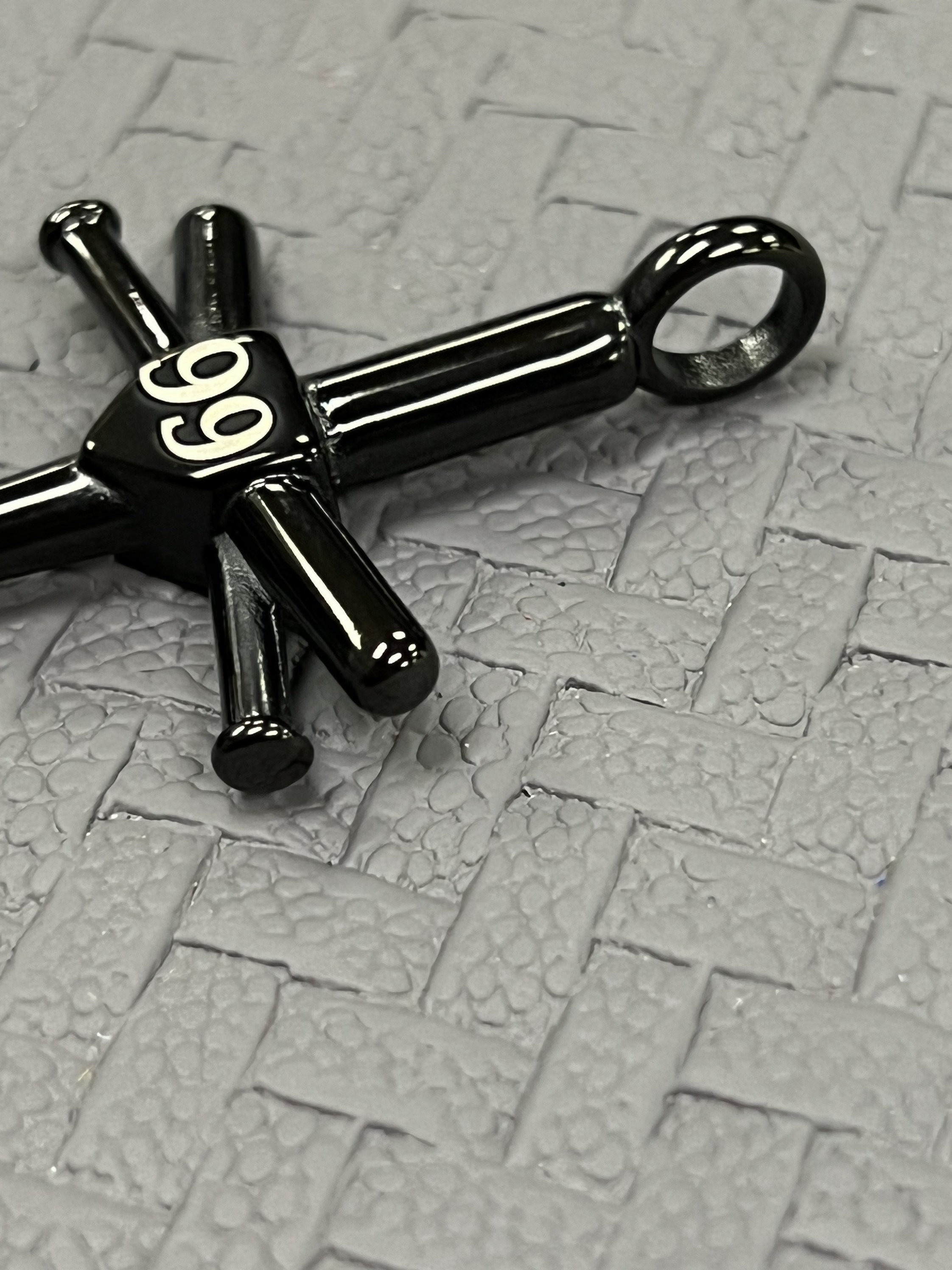 Black Baseball Cross Number Pendant and Chain Number Pendant & Chain ...