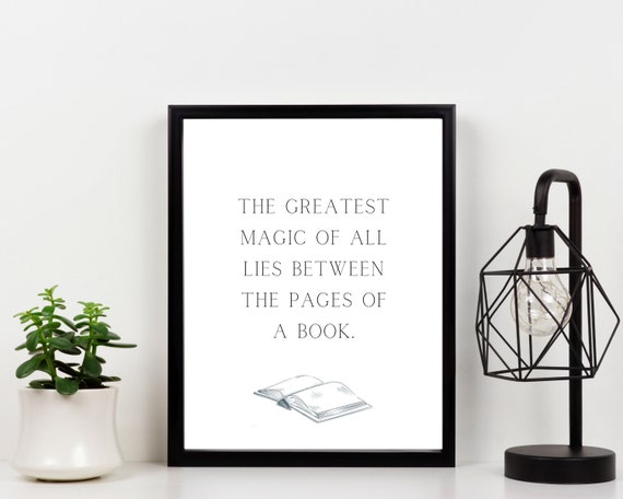 Digital Wall Art For Library Reading Inspirational Printable READING ...